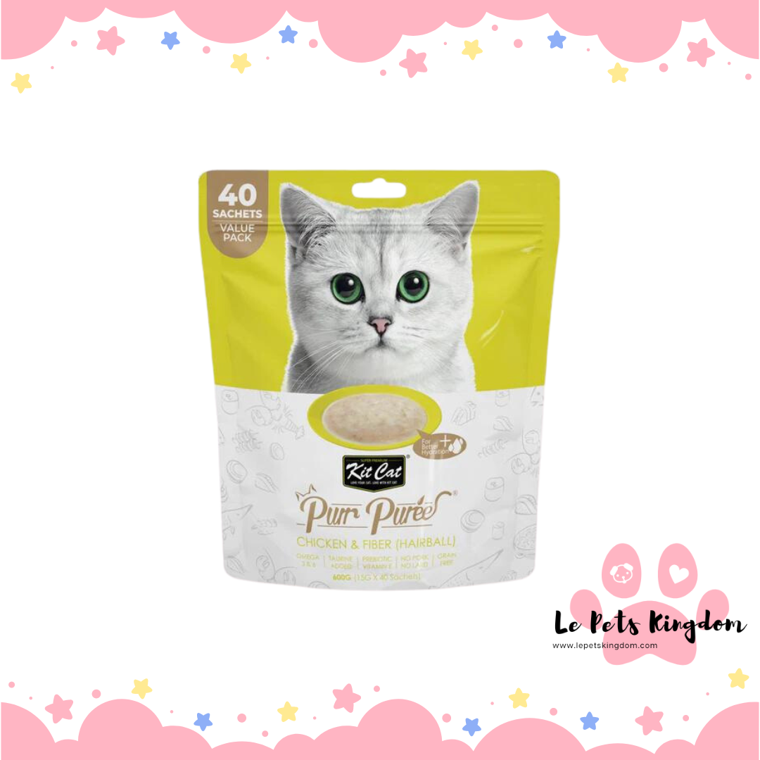 Kit Cat Purr Puree Chicken & Fiber Value Pack 600g – Le Pets Kingdom